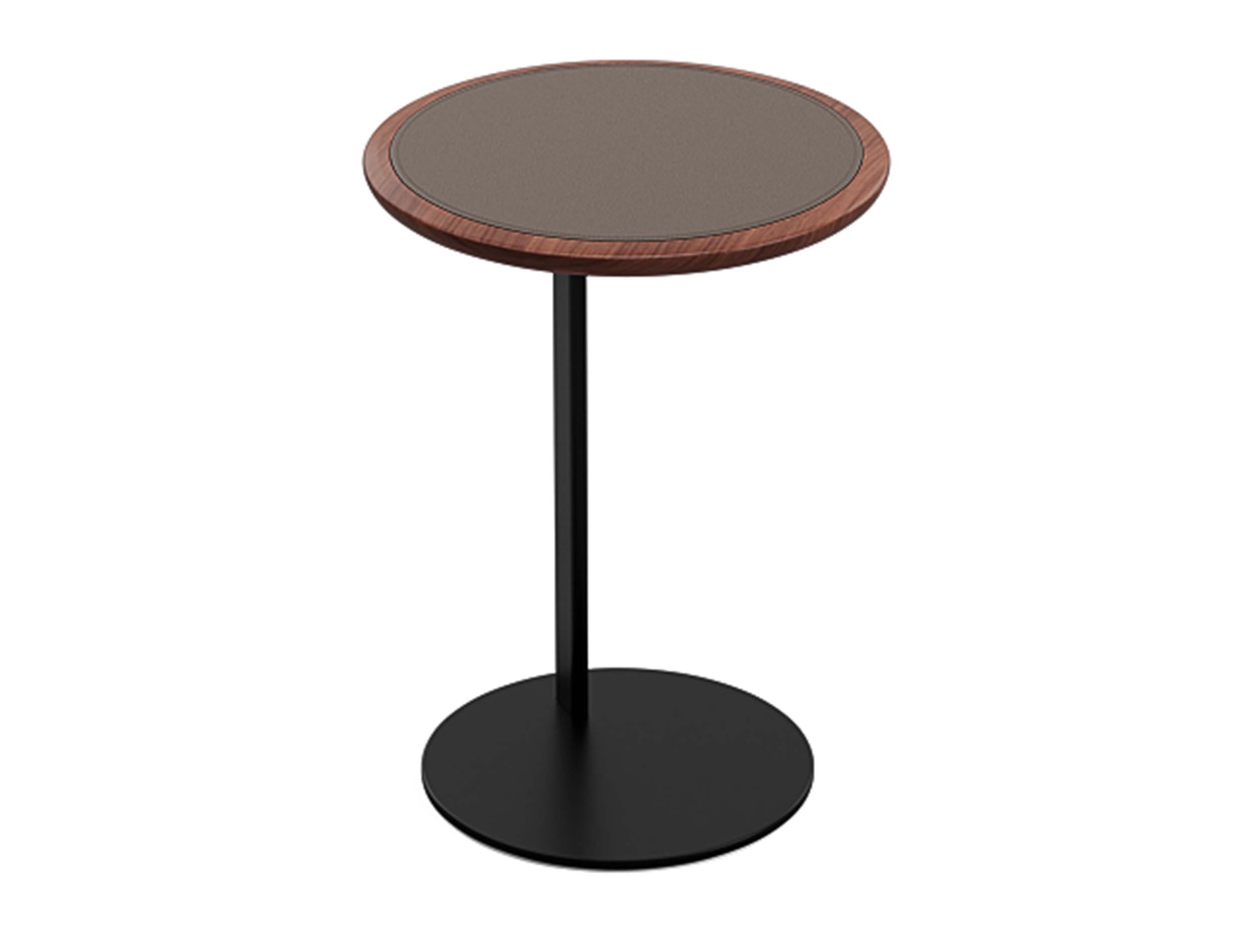 Myco Side Table with Leather Top
