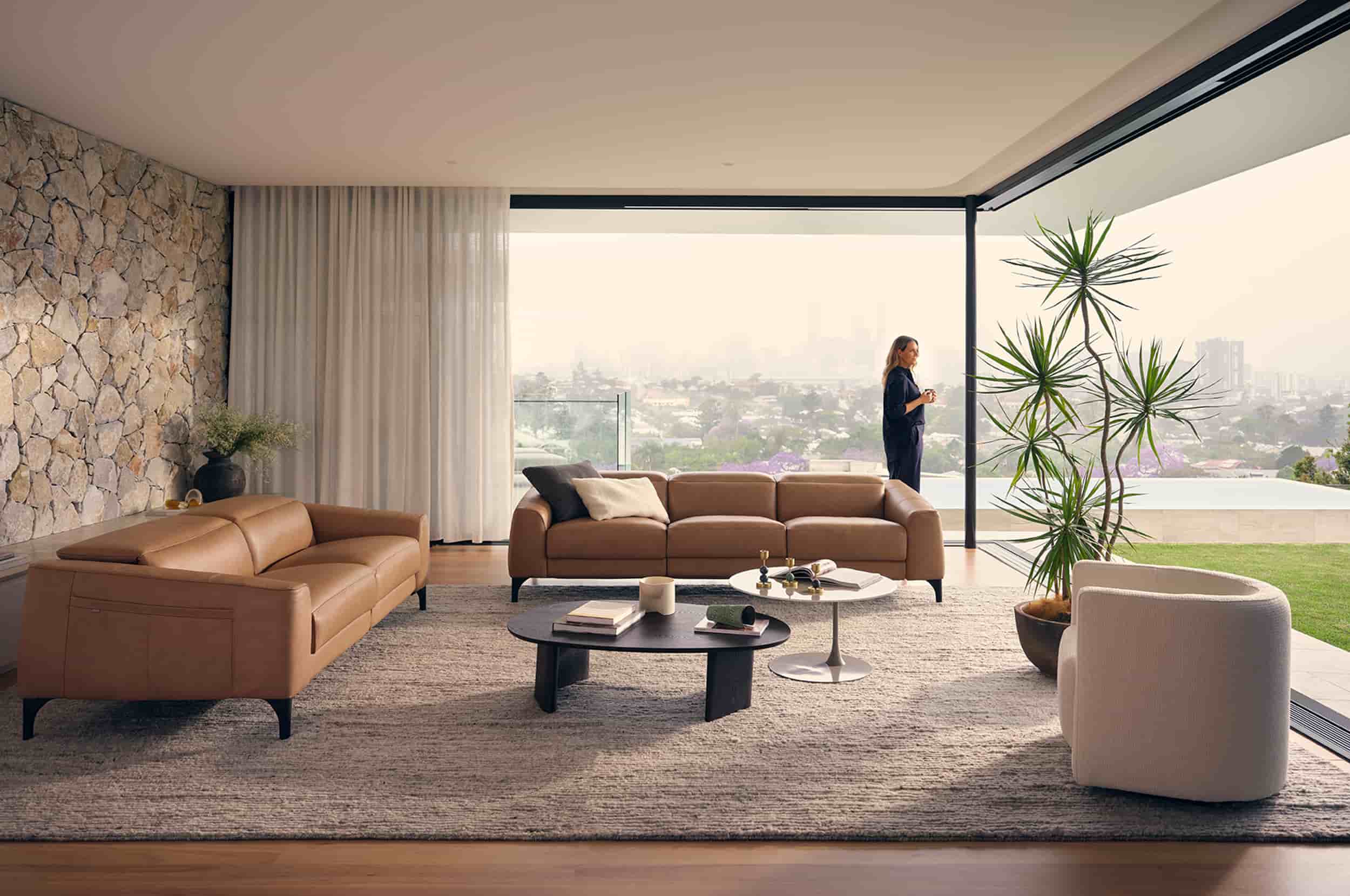 Reo 3 Seater Recliner and Fixed Sofa with Smart Pockets™