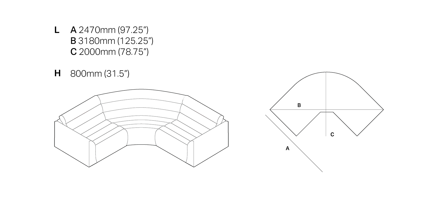 Quantum Sofa | Retro Curved Design